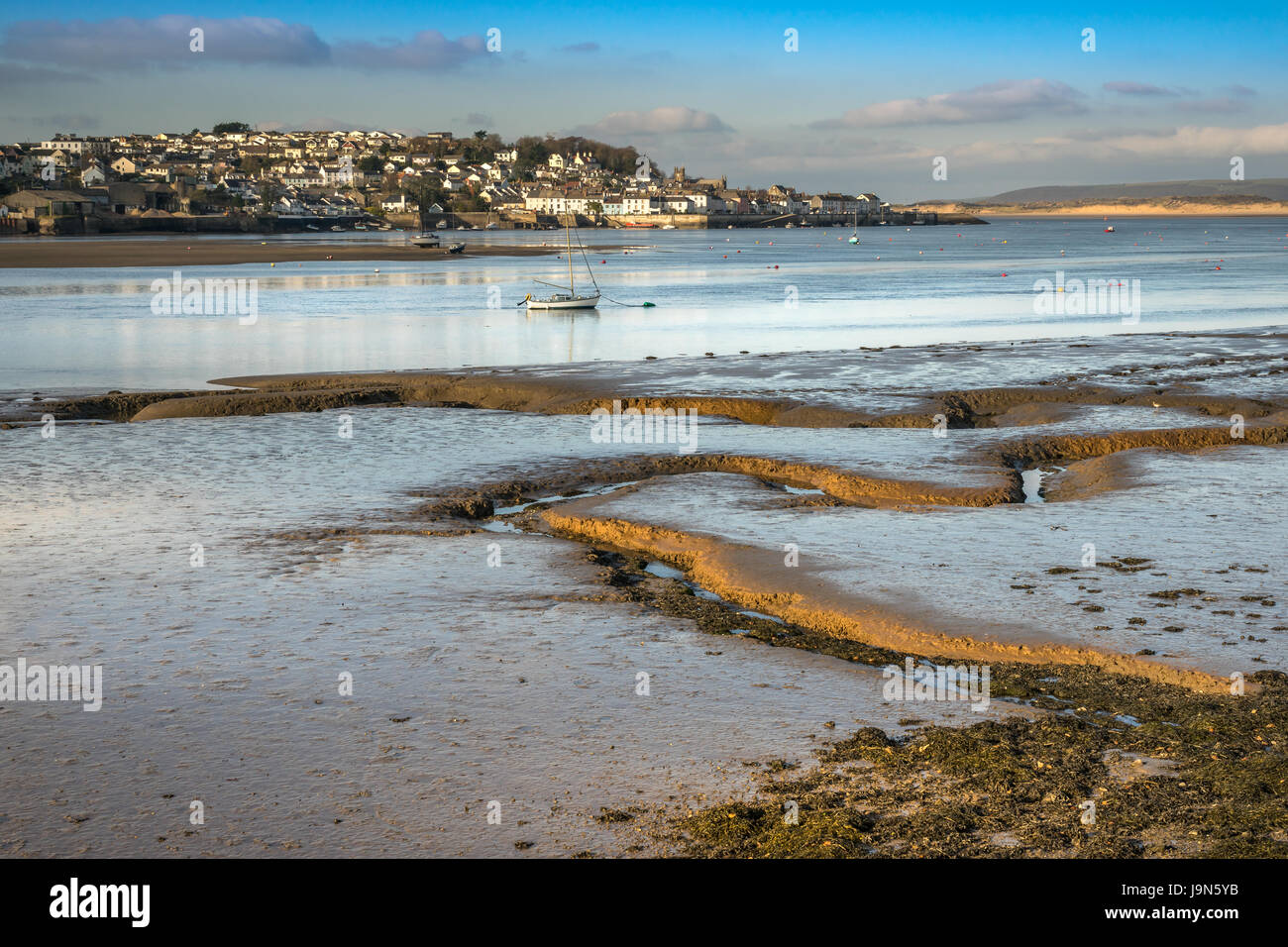 Appledore in North Devon glows in the late afternoon sunshine whilst ...