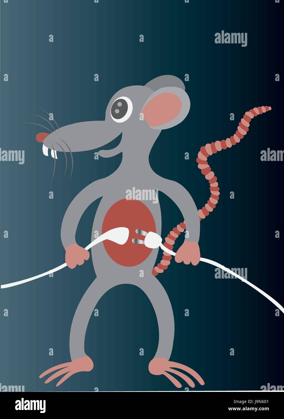 a mouse connecting a cable to a socket Stock Vector Image & Art - Alamy