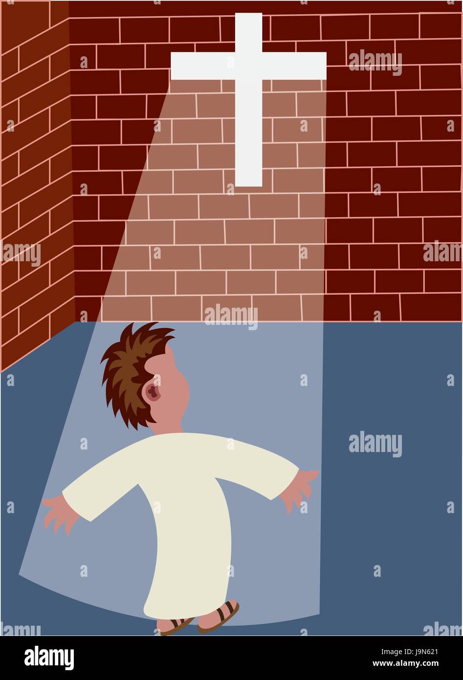 A man praying in a church Stock Vector Image & Art - Alamy