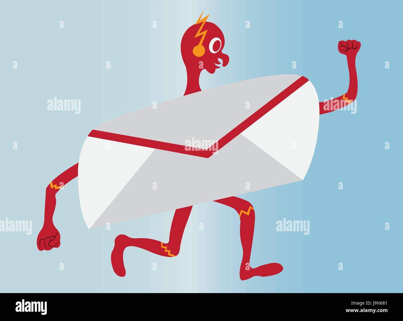 A mail letter running at a lightning speed Stock Vector Image & Art - Alamy