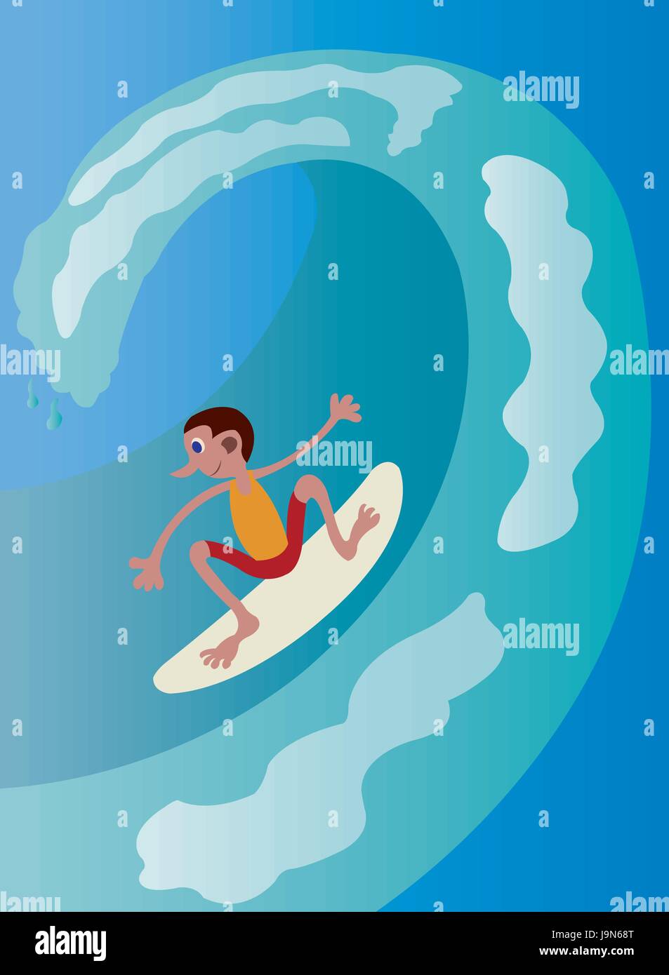 Riding surf Stock Vector Images - Alamy