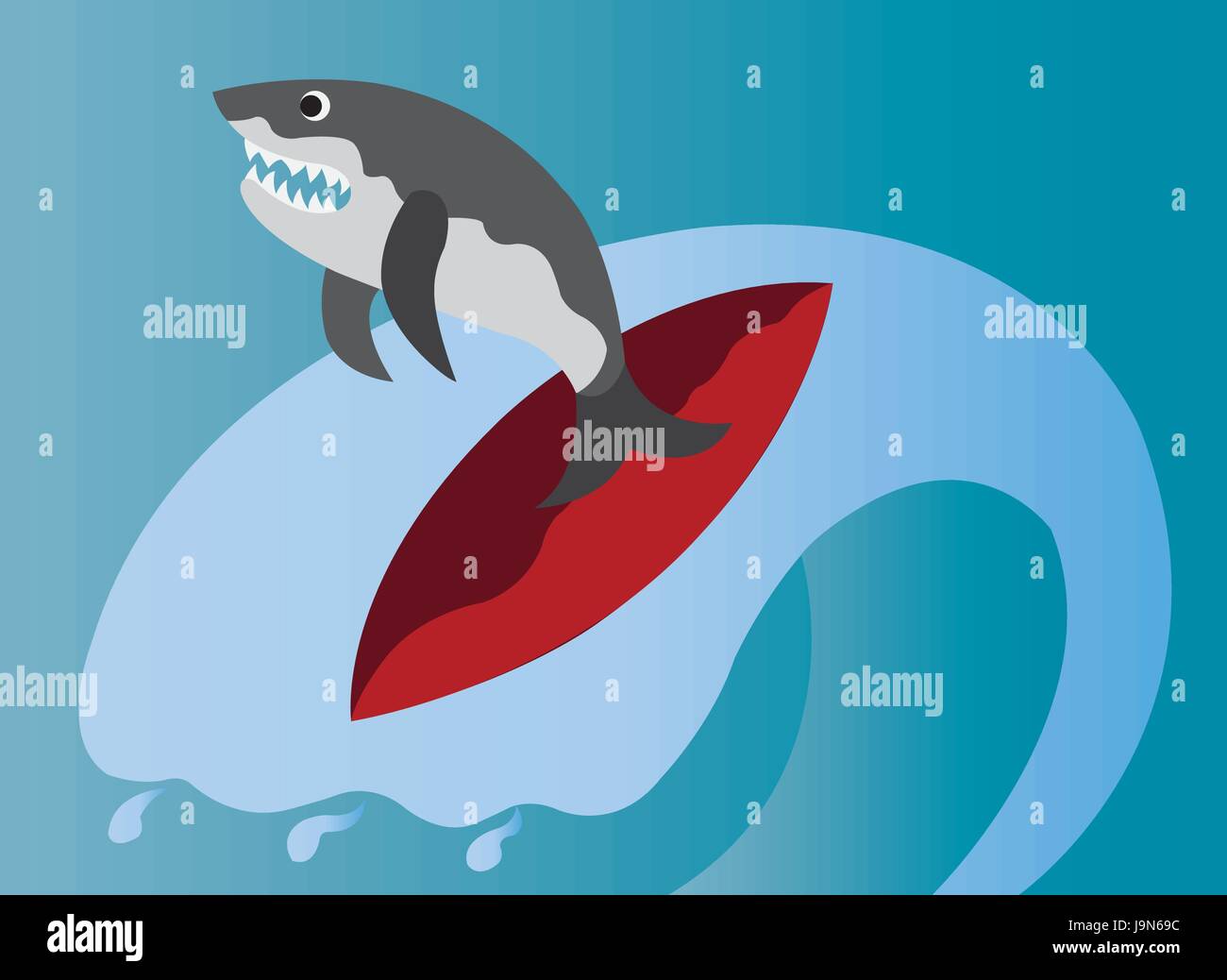 Shark surfboard Stock Vector Images - Alamy
