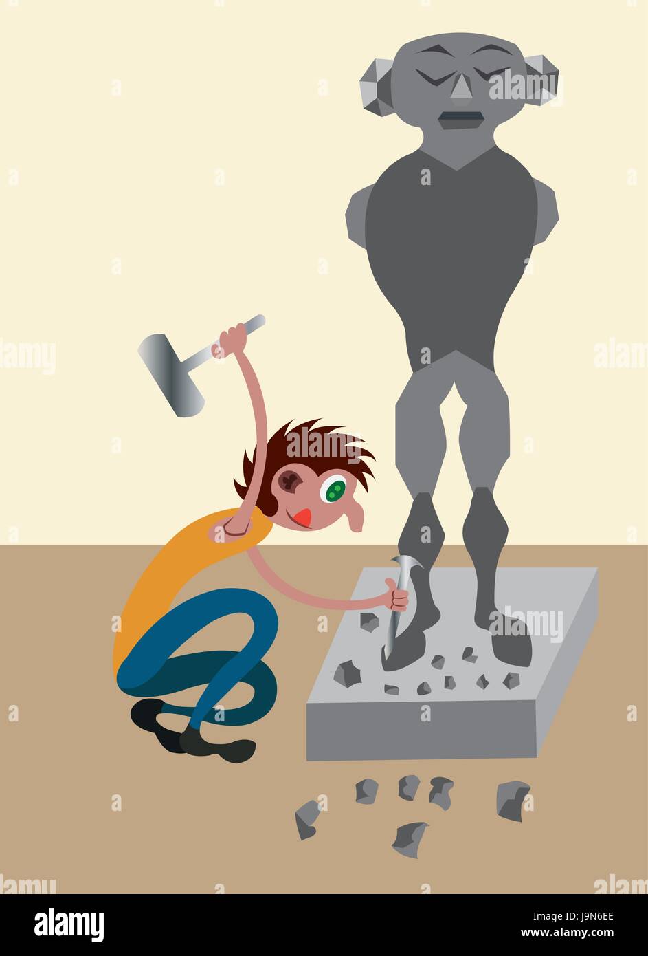 Marble stone art statue Stock Vector Images - Alamy