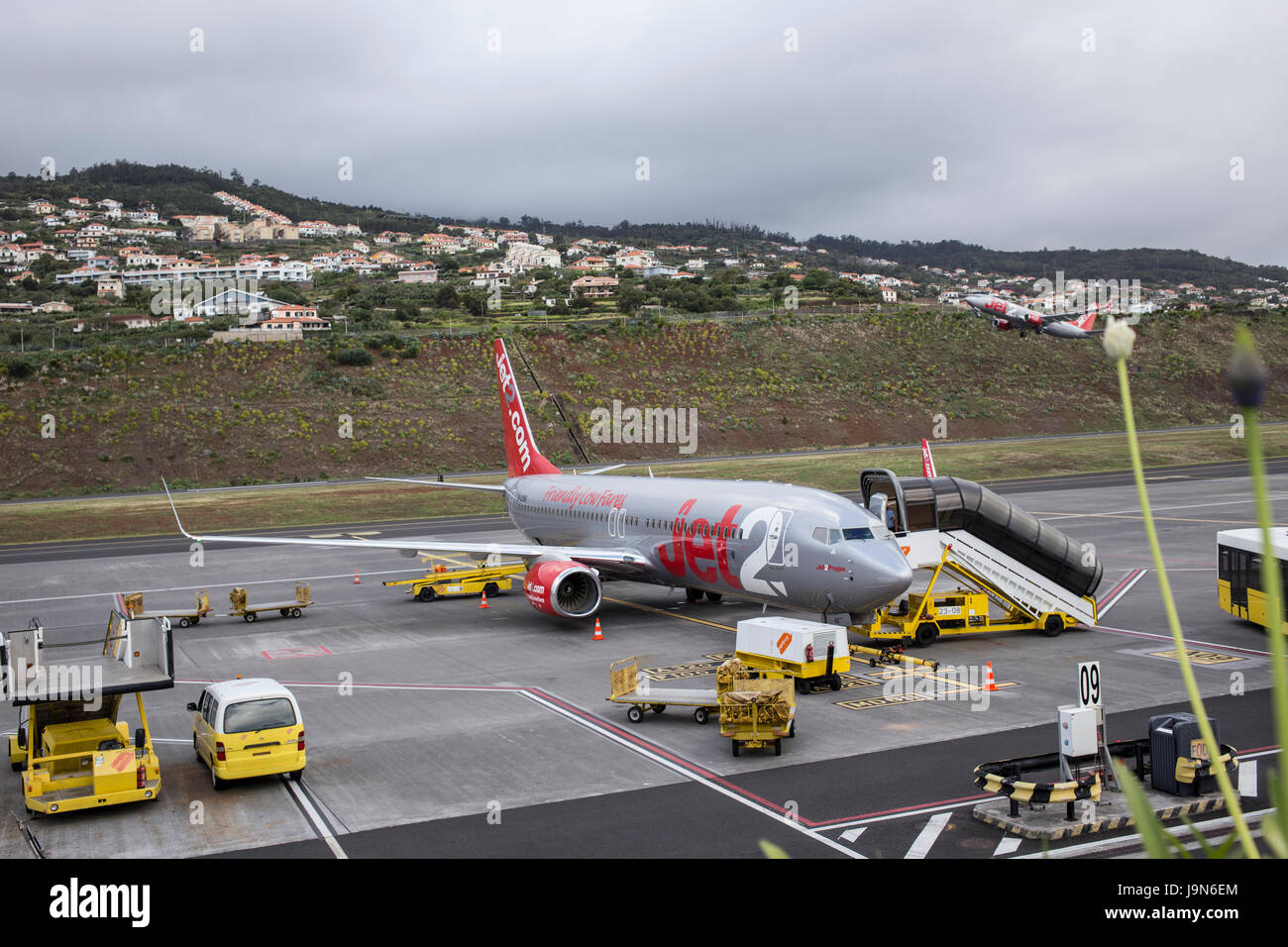 Jet2.Com Boeing 737 - 8MG aircraft at Madeira Airport, near Fuchal ...