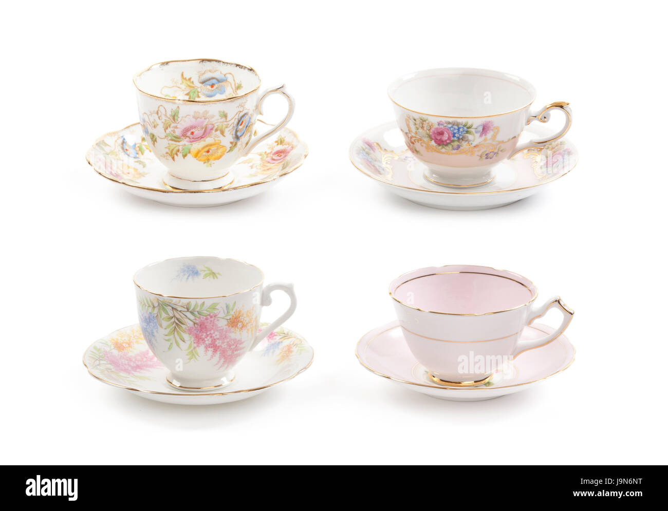 Collection of vintage tea cups Stock Photo - Alamy