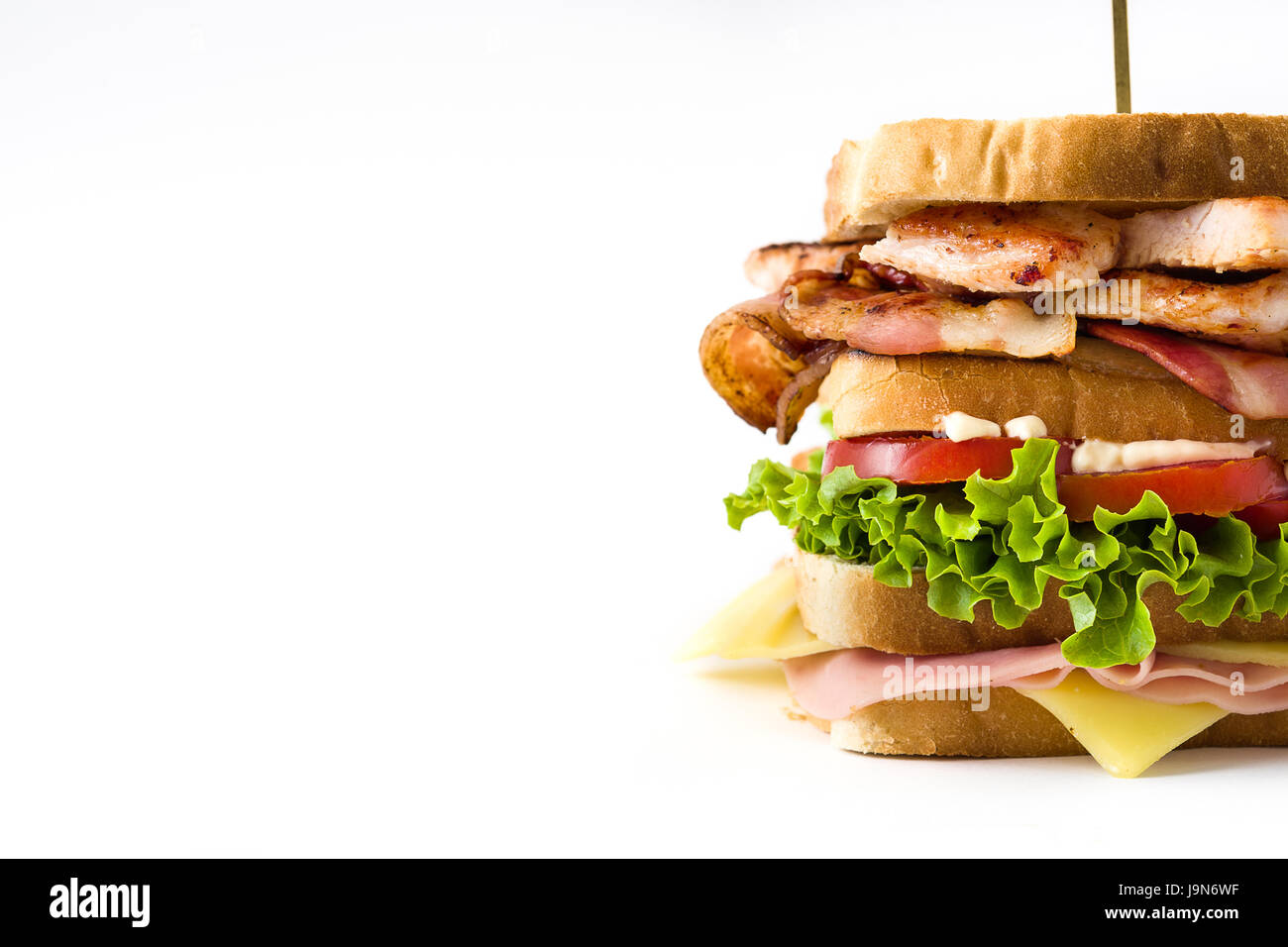 Club sandwich isolated on white background Stock Photo - Alamy