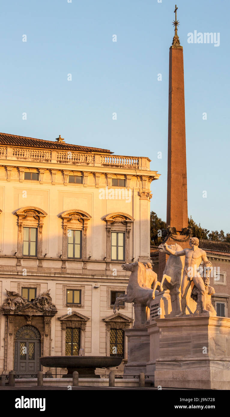 The Obelisk and Fountain of Caster and Pollux at Piazza del Quirinale ...
