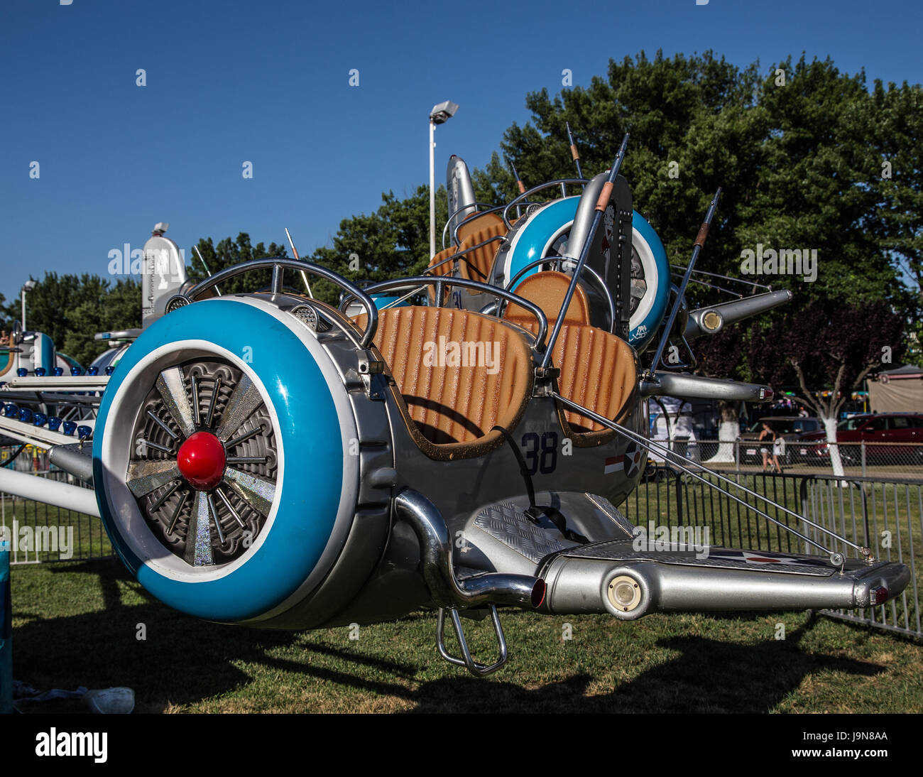 Children's rides at the county fair Stock Photo - Alamy