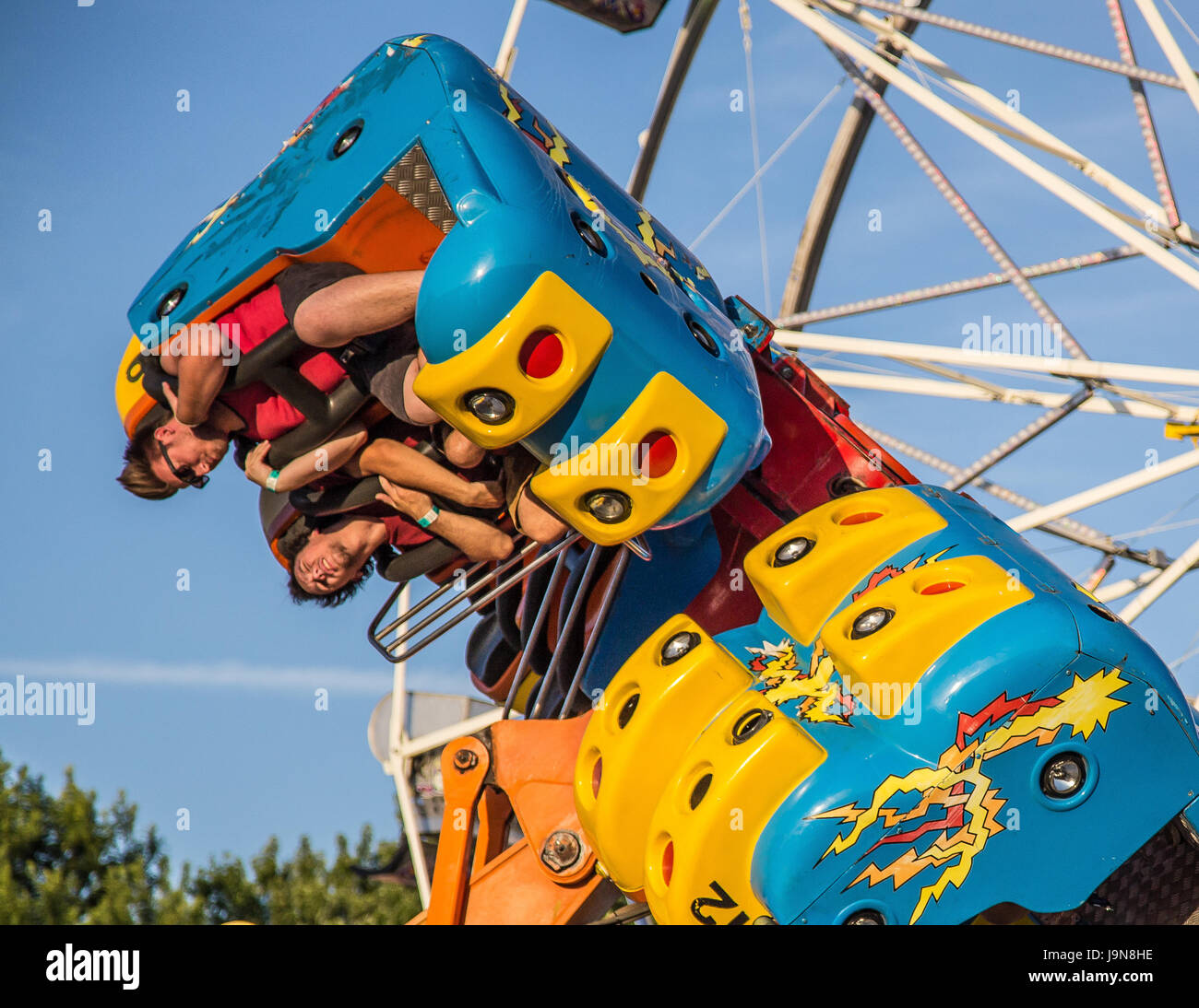 Popular rides at the county fair Stock Photo - Alamy
