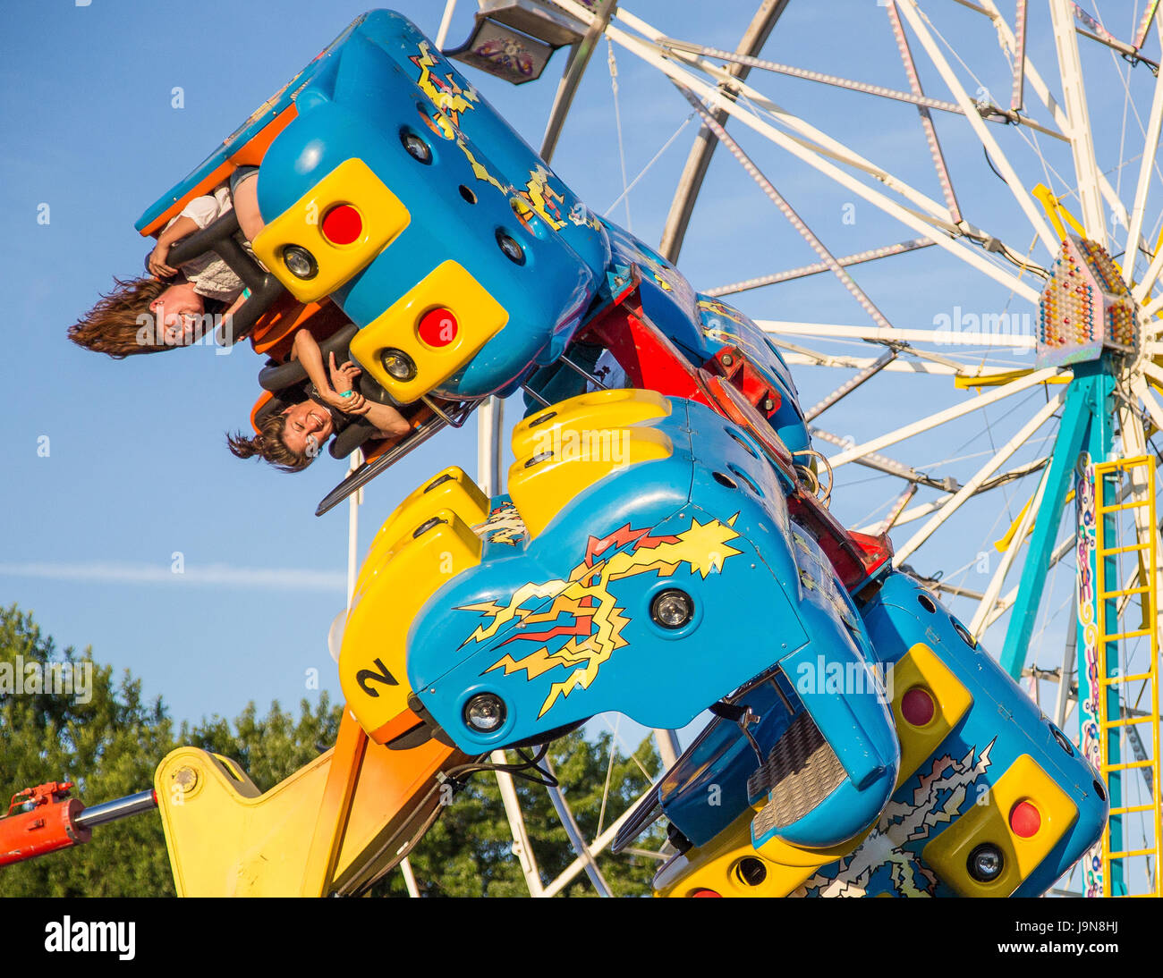 Popular rides at the county fair Stock Photo - Alamy