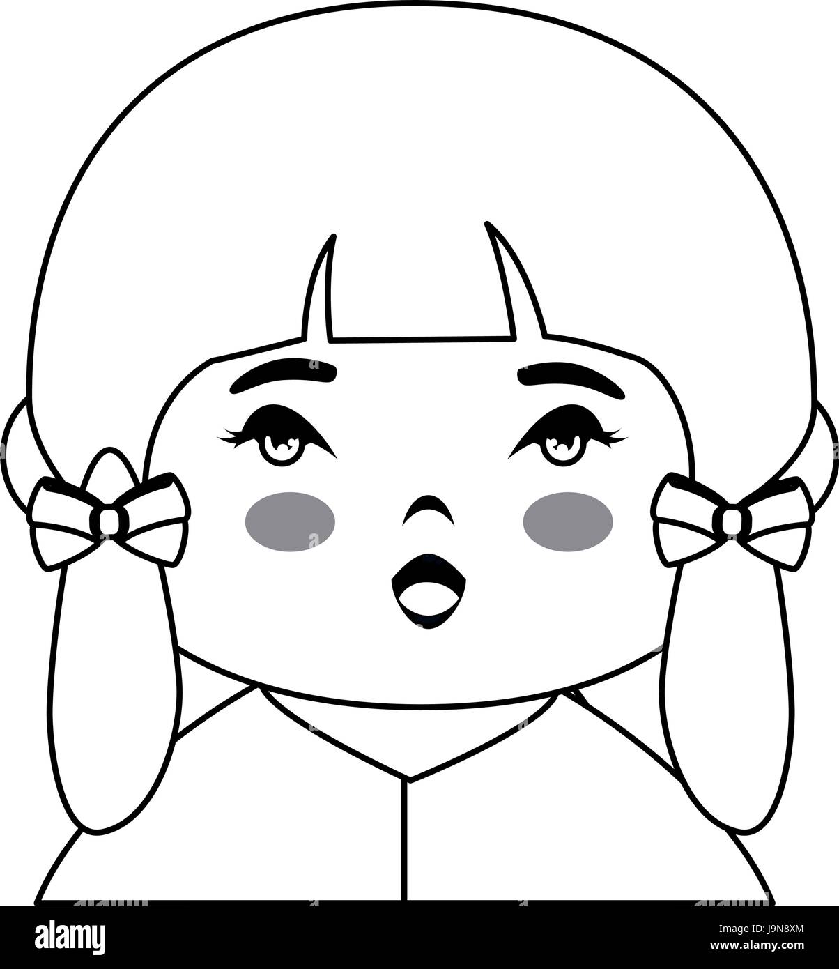 cute japanese girl icon Stock Vector Image & Art - Alamy