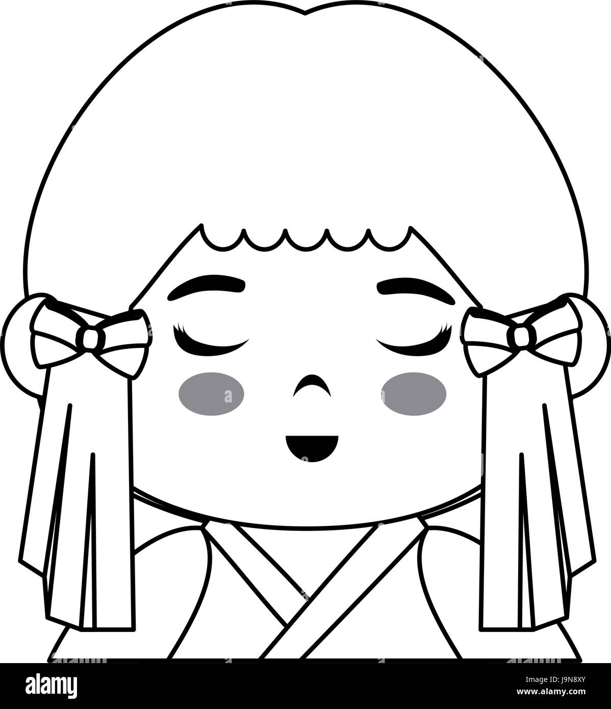 cute japanese girl icon Stock Vector Image & Art - Alamy
