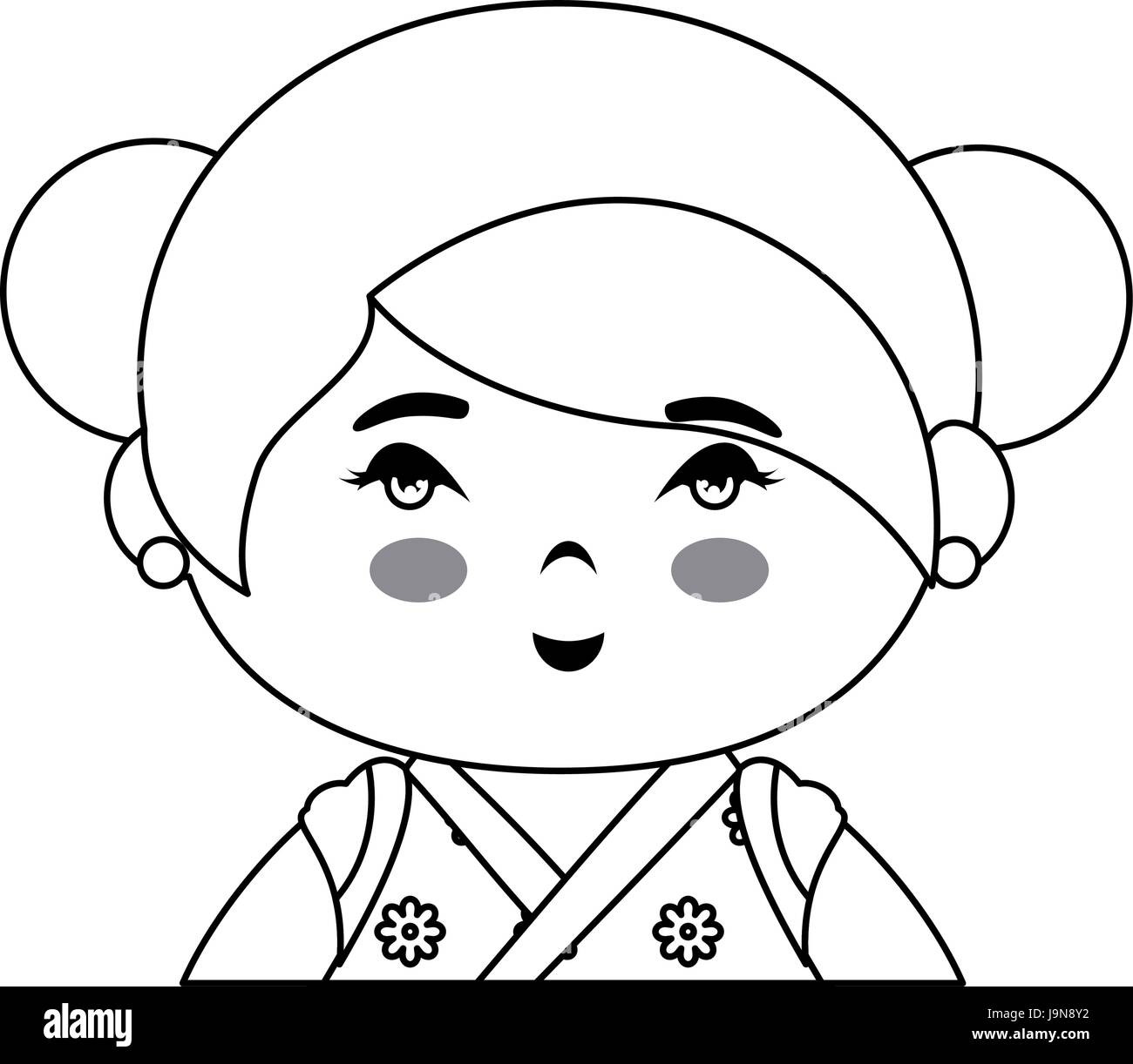cute japanese girl icon Stock Vector Image & Art - Alamy