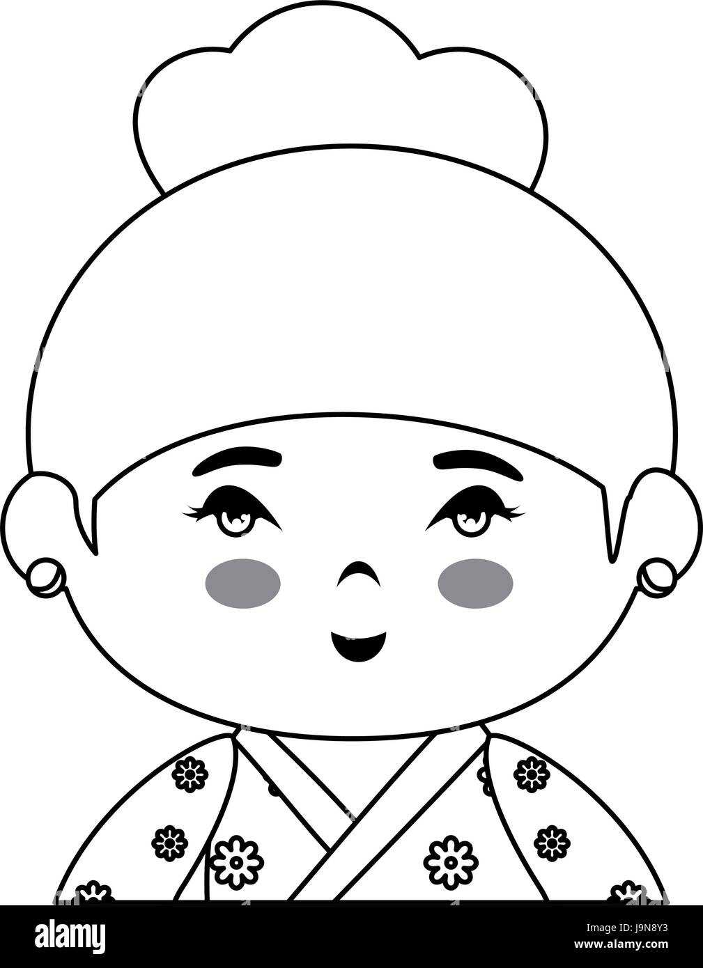 cute japanese girl icon Stock Vector Image & Art - Alamy