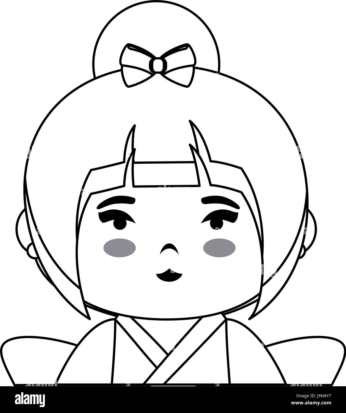 cute japanese girl icon Stock Vector Image & Art - Alamy