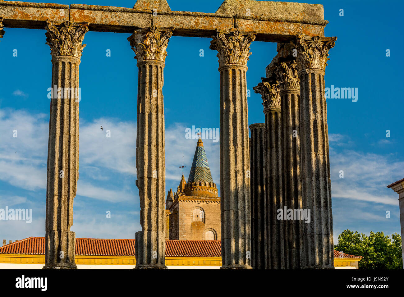 Ancient town Évora in Portugal, architecture of medieval times and ...