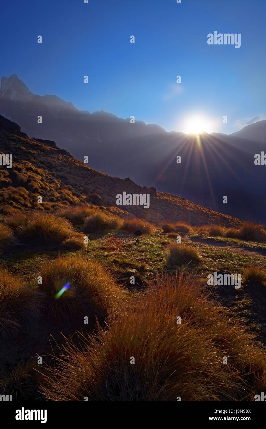 Sunrise in the Himalaya mountains Stock Photo - Alamy