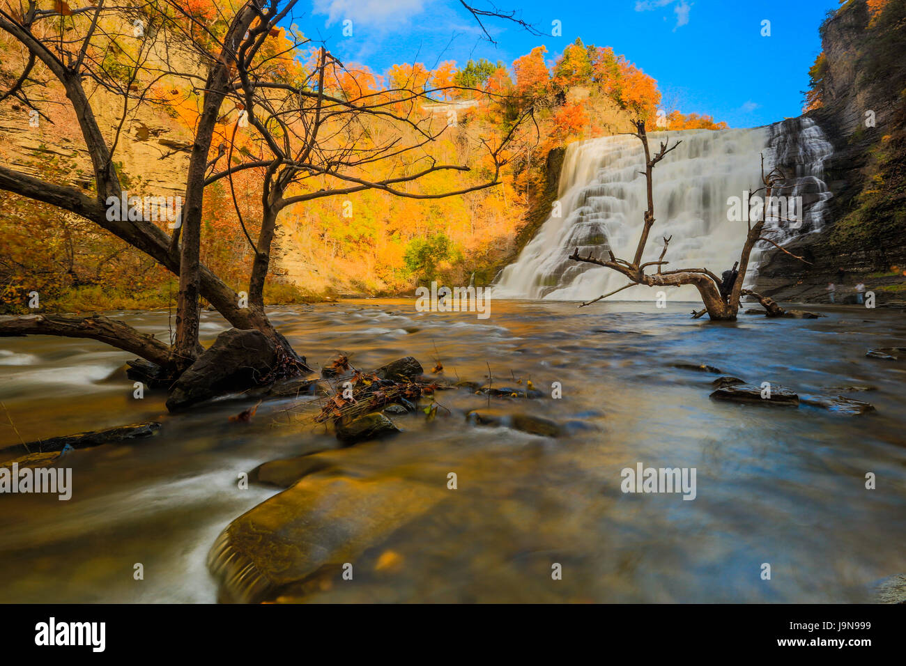 Waterfalls in Autumn Stock Photo - Alamy