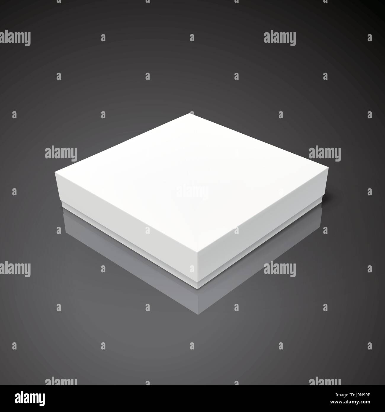 white flat tilt blank box, isolated black background 3d illustration ...