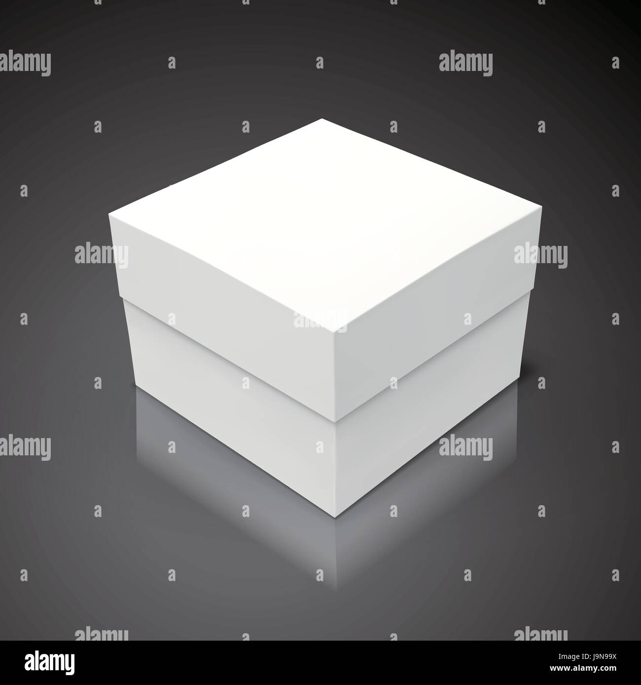 white flat tilt blank box, isolated black background 3d illustration ...