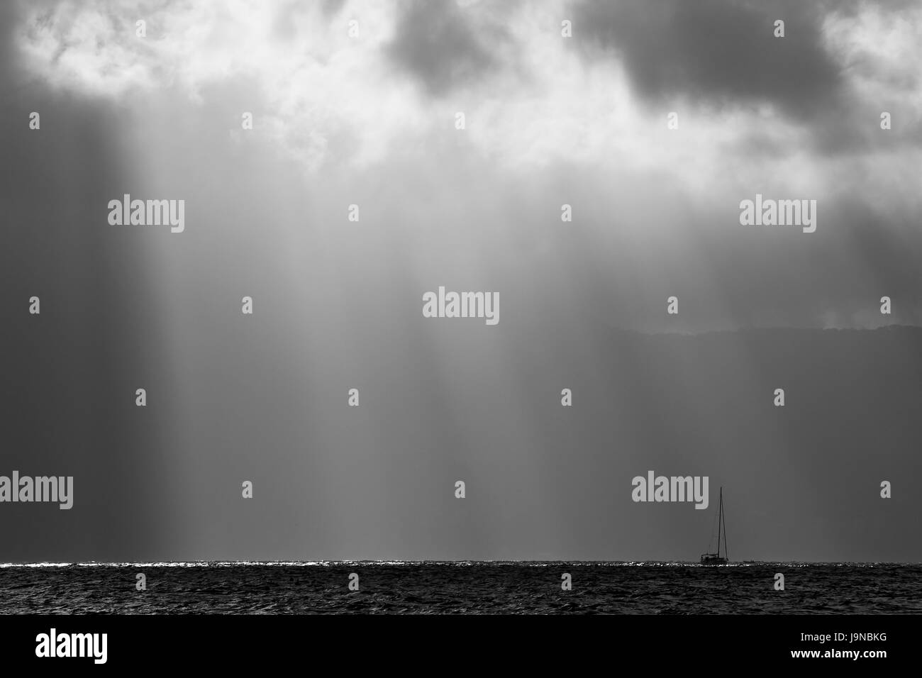 Sunny day sea in Black and White Stock Photos & Images - Alamy