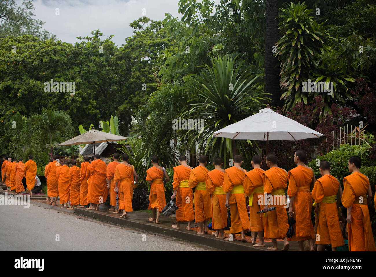 Luang Prabang, Laos - July 25, 2008 : Monk Alms Giving Procession ...