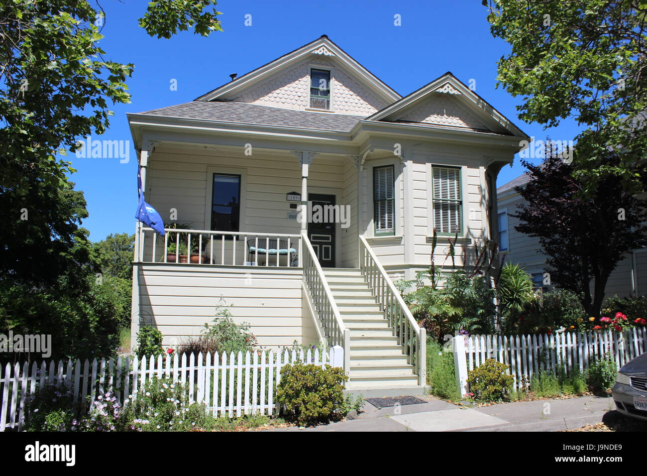 Queen Anne Cottage built ca. 1900, Hercules Village, California Stock ...