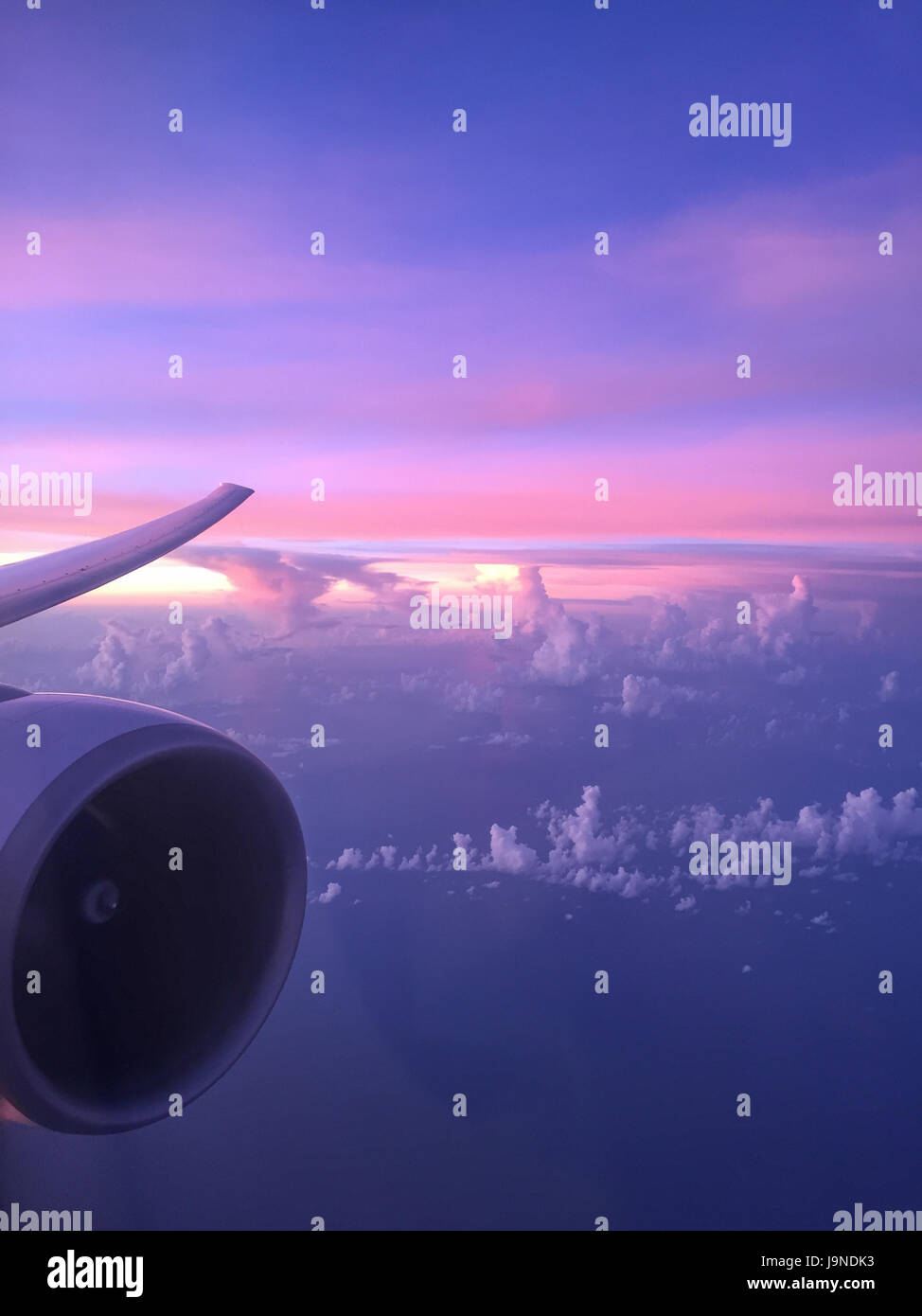 sunset in the aircraft Stock Photo - Alamy