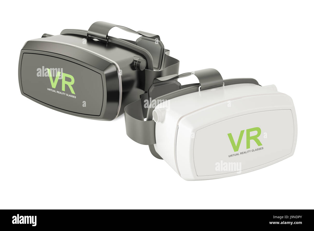 set of virtual reality glasses, 3D rendering isolated on white ...