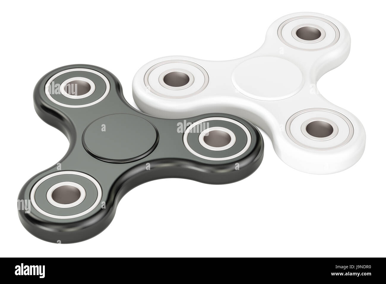 Two fidget spinners, 3D rendering isolated on white background Stock ...