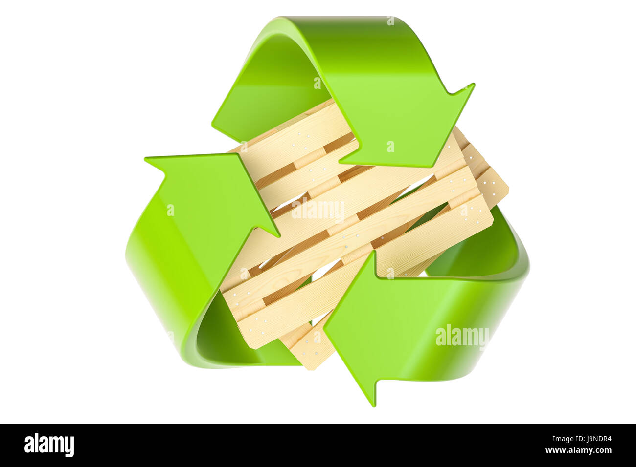 Symbol recycling on wooden Cut Out Stock Images & Pictures - Alamy