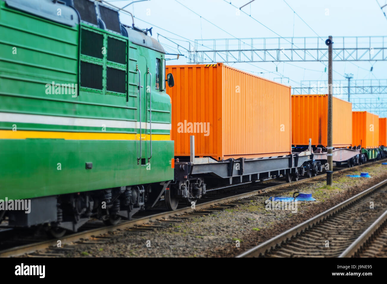 Transportation of cargoes by rail in containers. Railway infrastructure ...