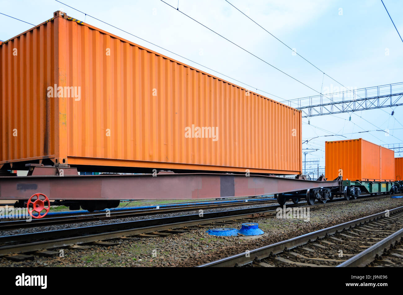 Transportation of cargoes by rail in containers. Railway infrastructure ...