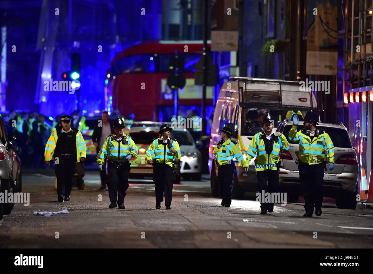 Police officers on Borough High Street as police are dealing with a ...