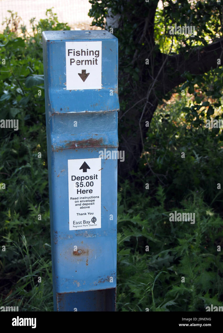 day fishing access permit dispenser, East Bay Regional Park, California ...
