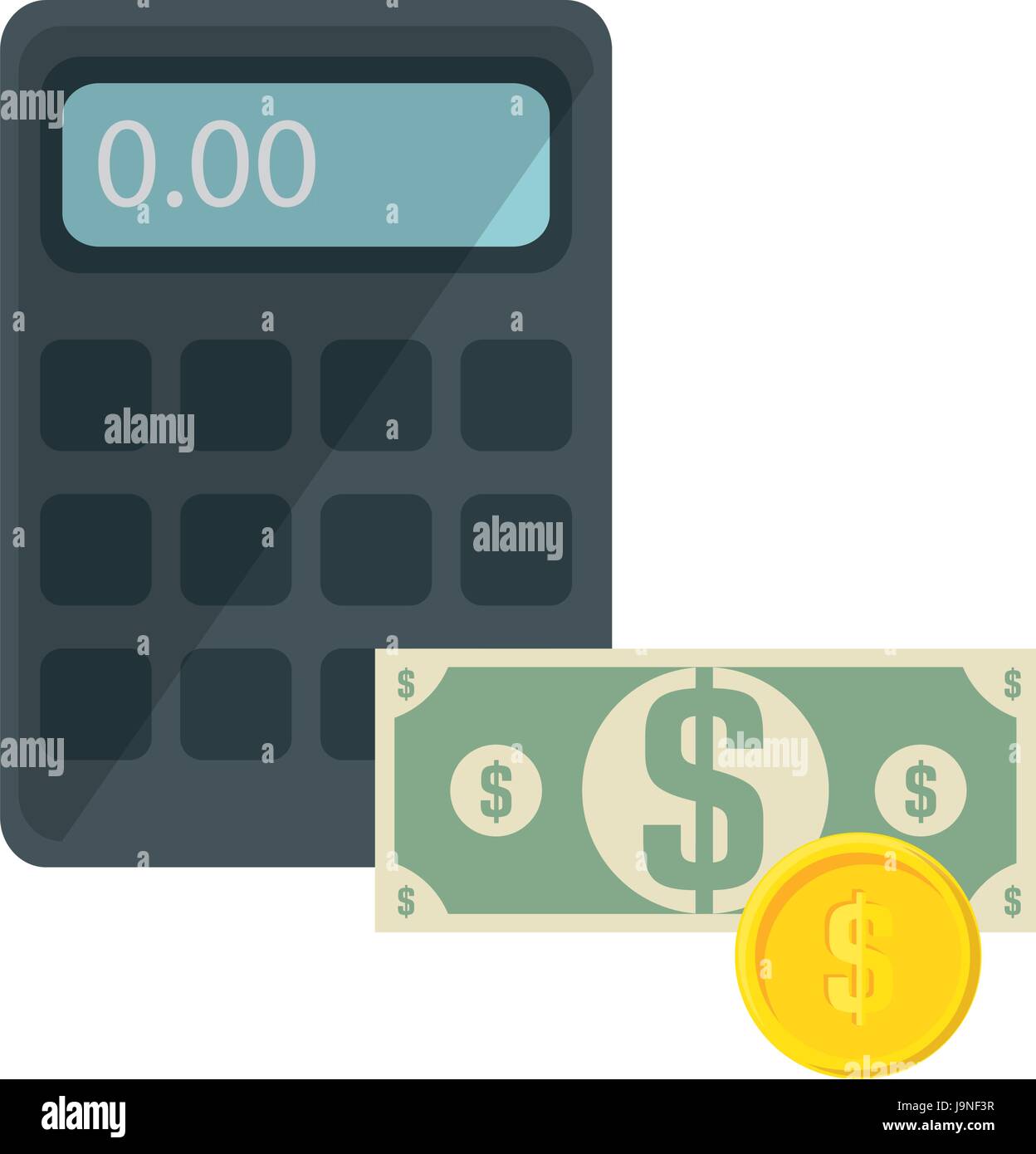 calculator and money icons Stock Vector Image & Art - Alamy
