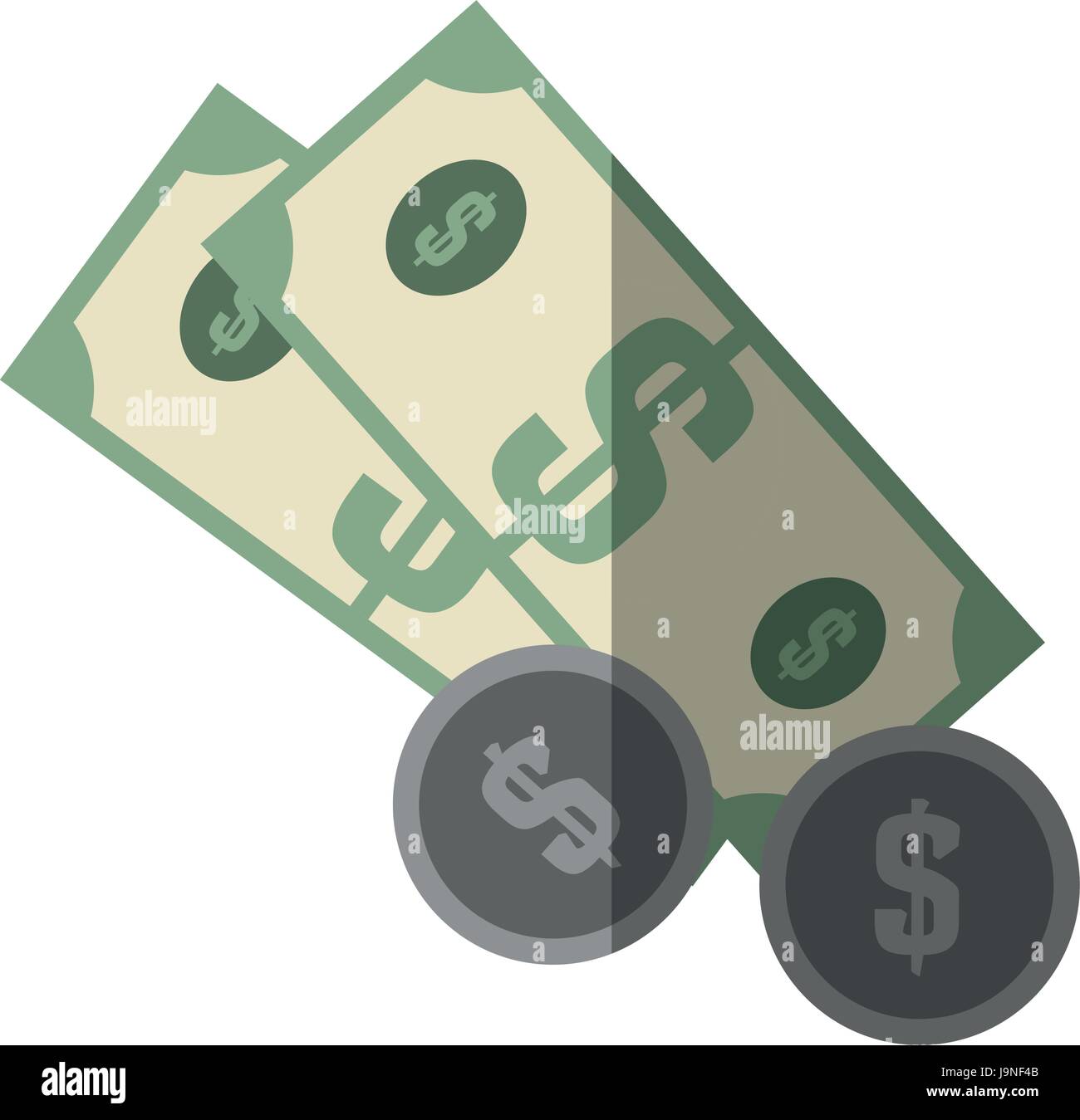 money bills and coins icon Stock Vector Image & Art - Alamy