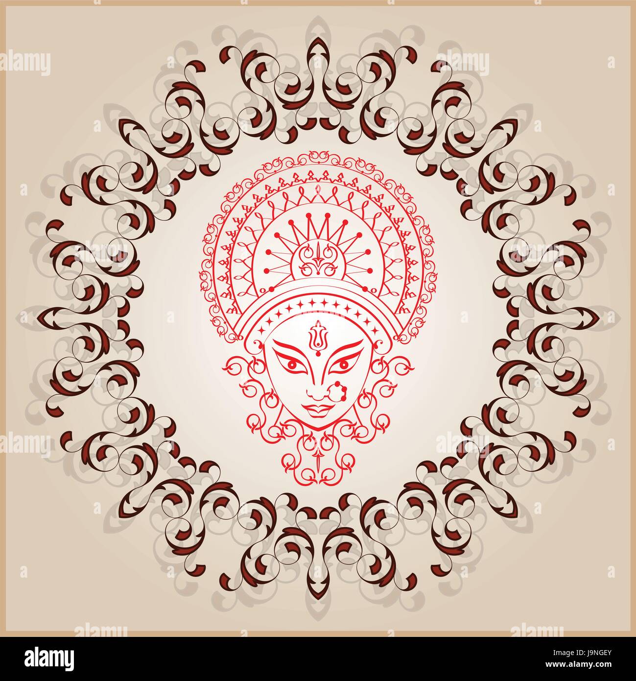 Durga Goddess of Power Vector Art Stock Vector Image & Art - Alamy