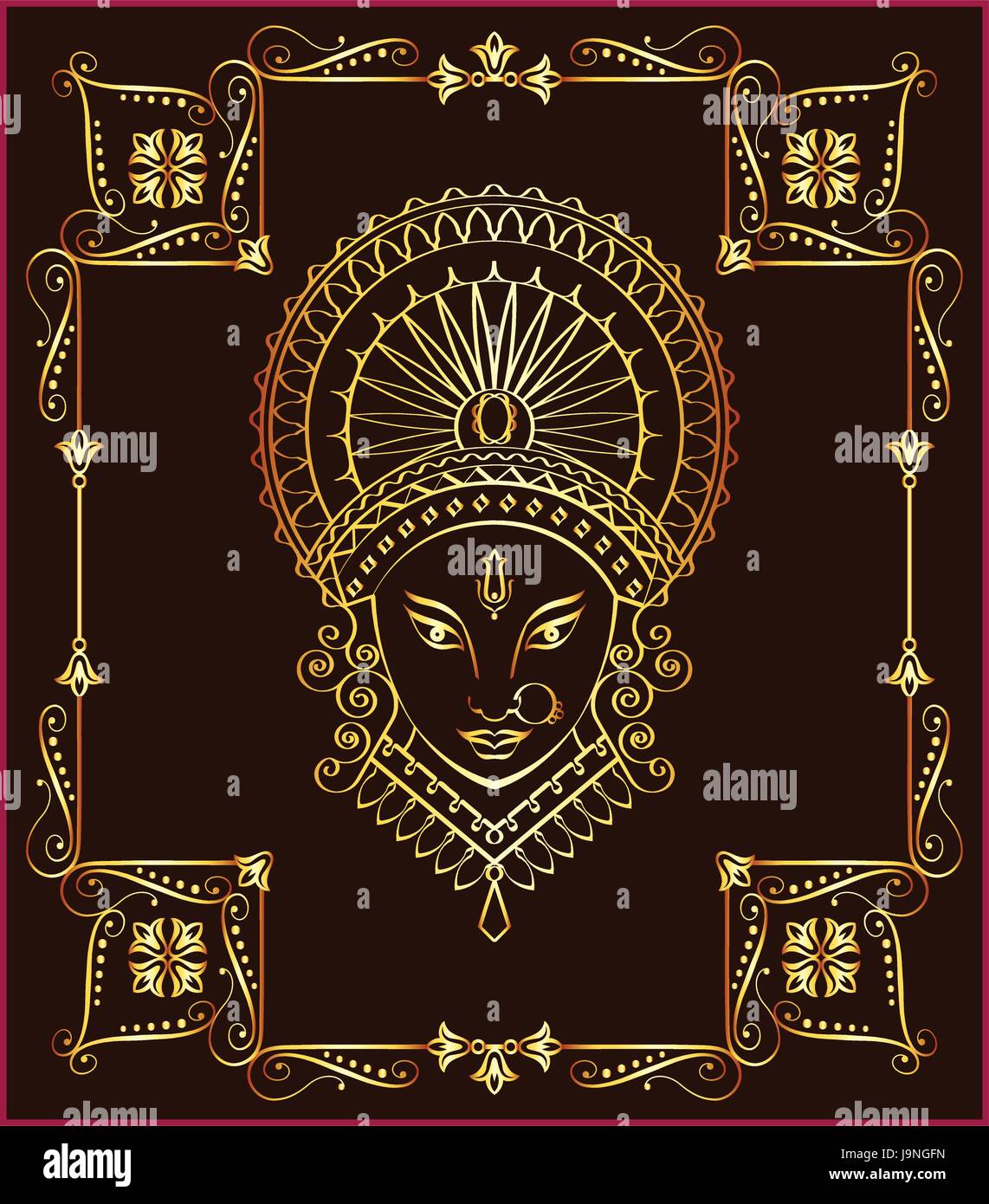 Durga Goddess of Power Vector Art Stock Vector Image & Art - Alamy