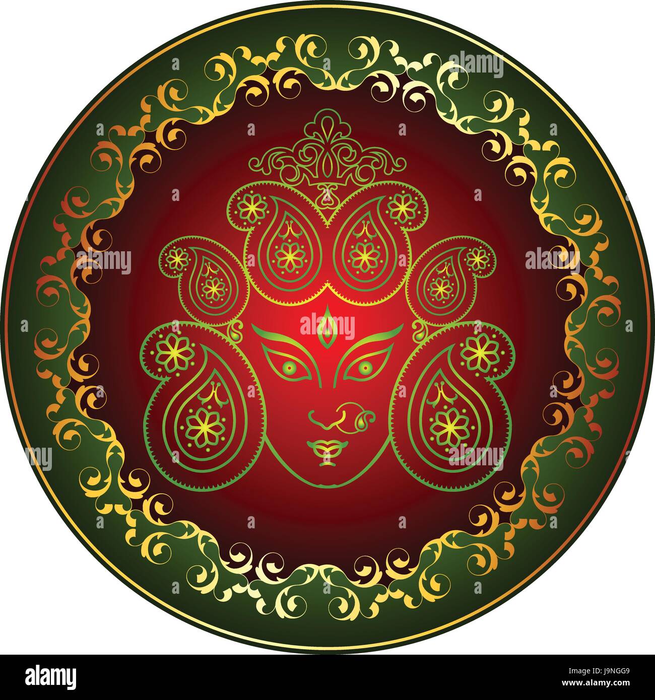 Durga Goddess of Power Vector Art Stock Vector Image & Art - Alamy