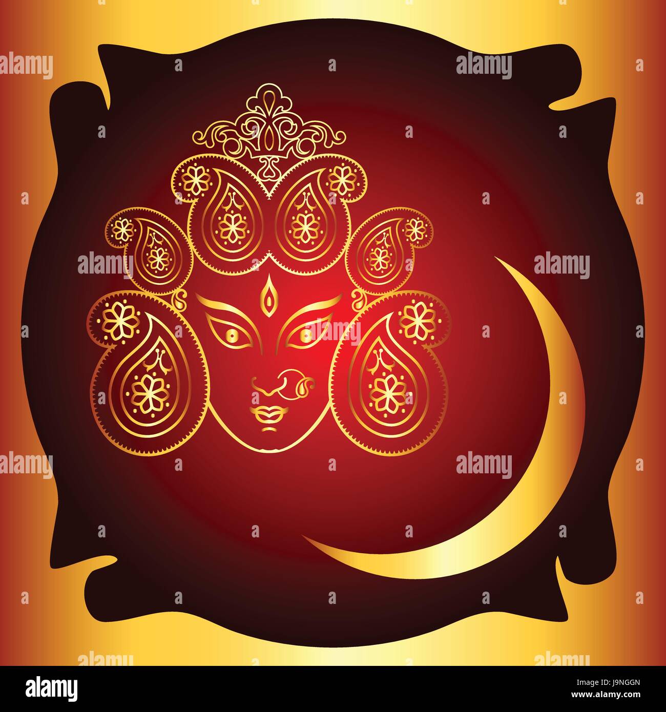 Durga Goddess of Power Vector Art Stock Vector Image & Art - Alamy