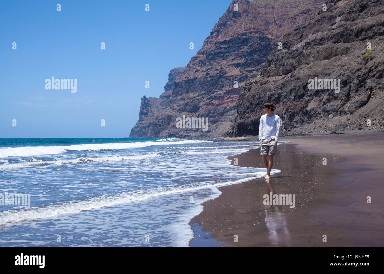 Gran Canaria, beach Playa de Guigui in the western part of the island ...