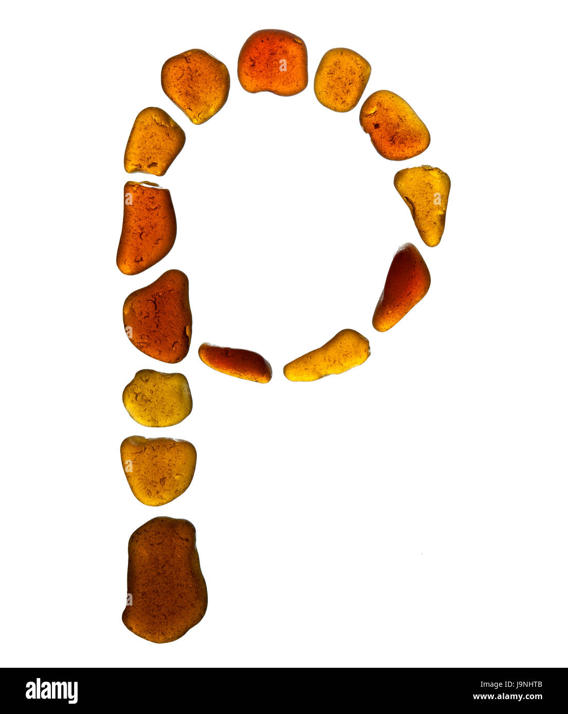 sea glass symbol, Greek letter rho on white background Stock Photo - Alamy