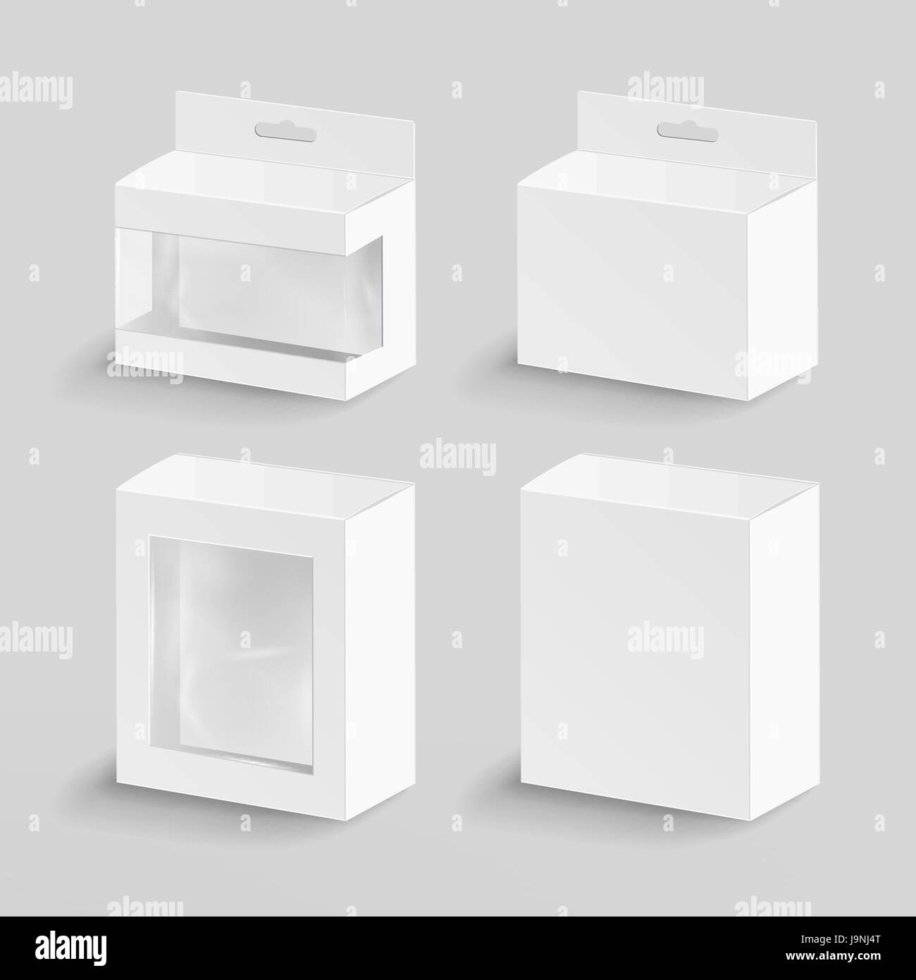White Blank Cardboard Rectangle Vector. Realistic Mock Up White Package ...