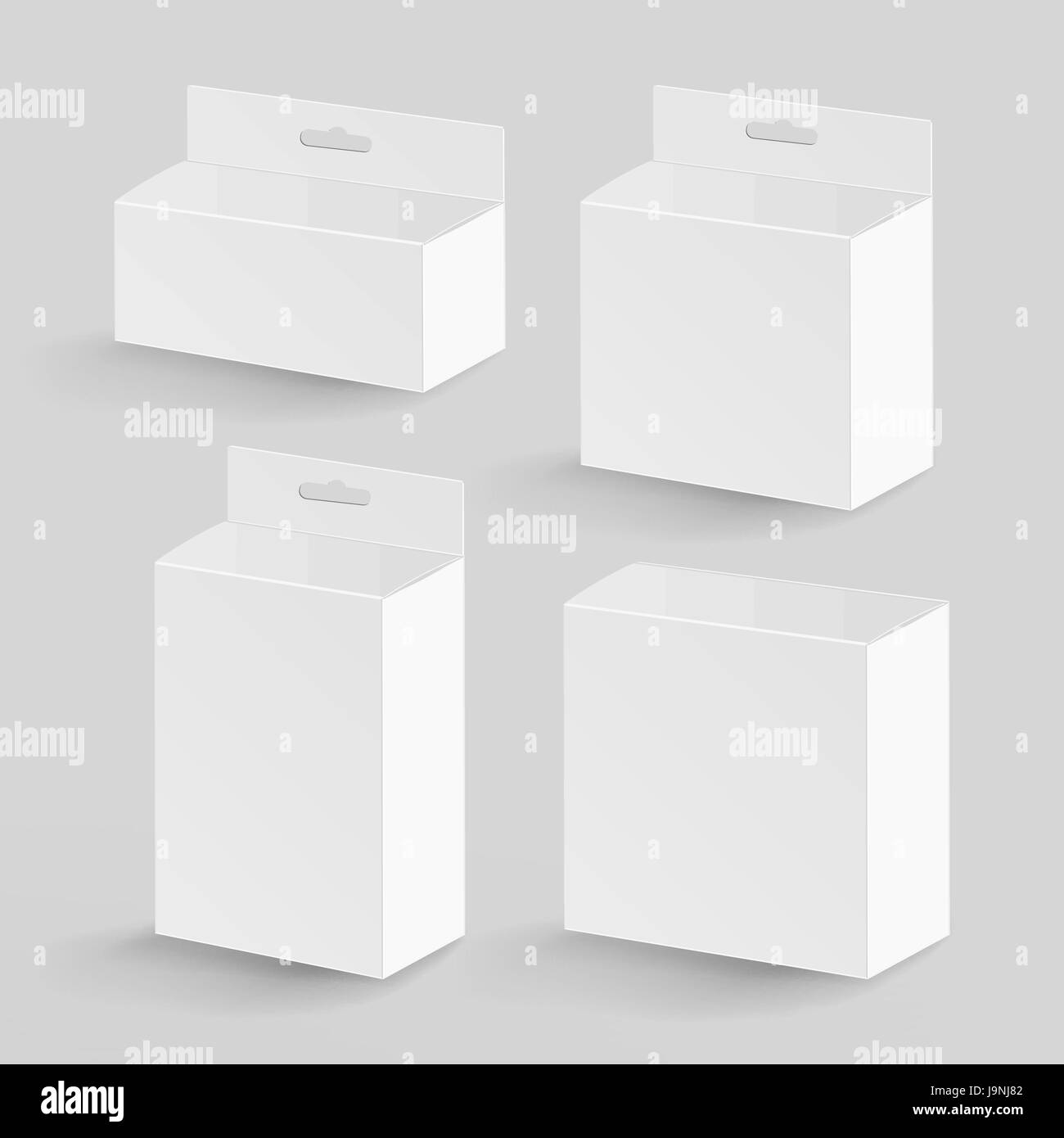 White Blank Cardboard Rectangle Vector. Realistic 3D Isolated ...