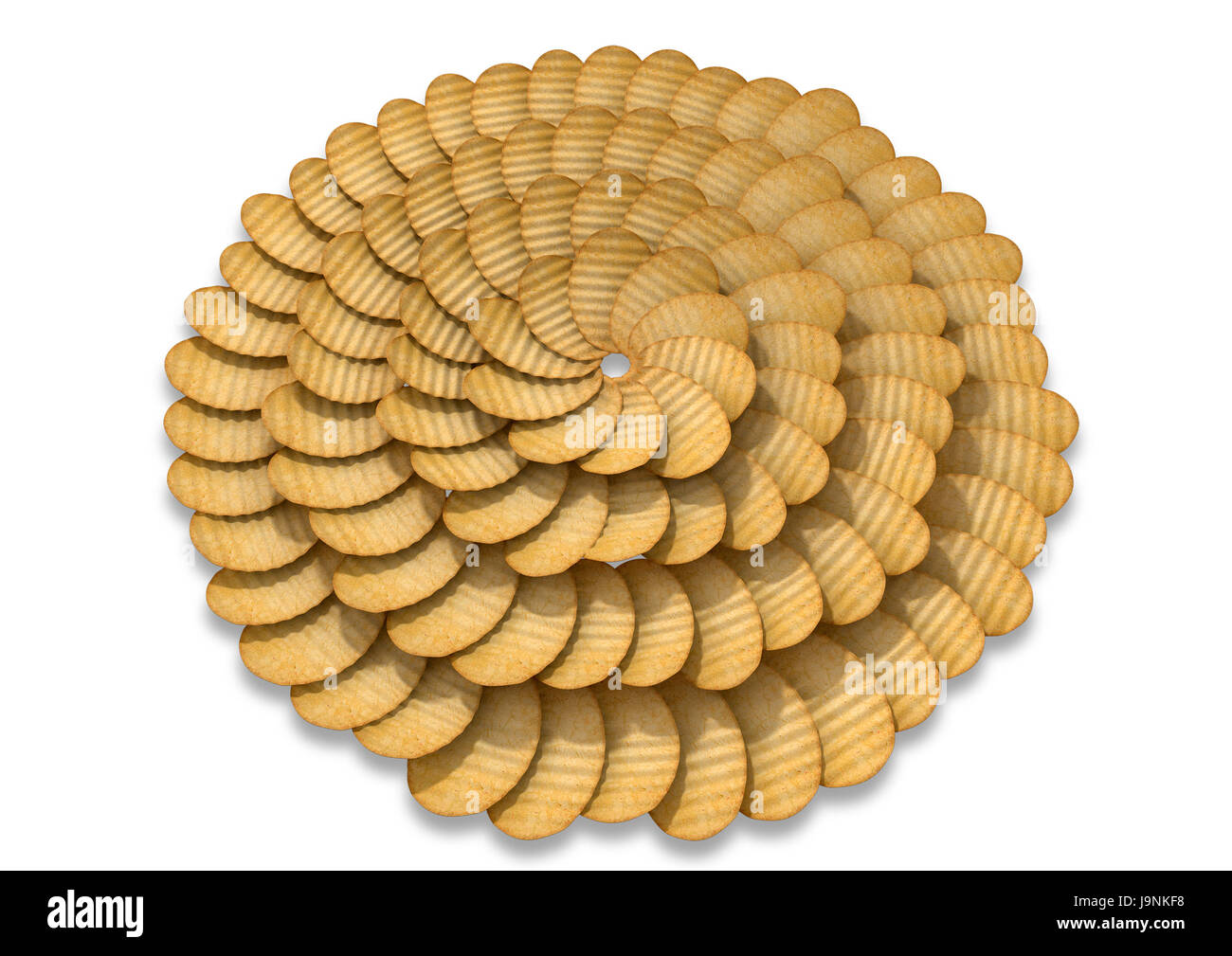 food, aliment, stack, wavy, pattern, radial, baked, circular, slice ...