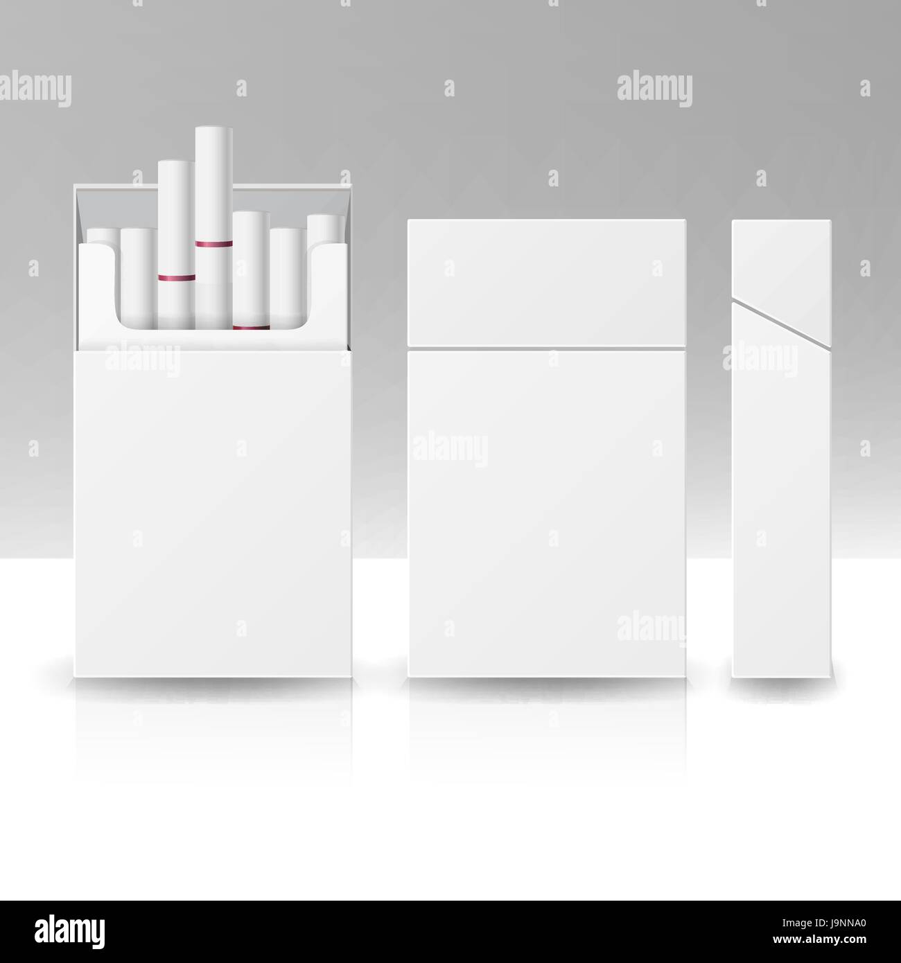 Blank Pack Package Box Of Cigarettes 3D Vector Realistic Mock Up ...