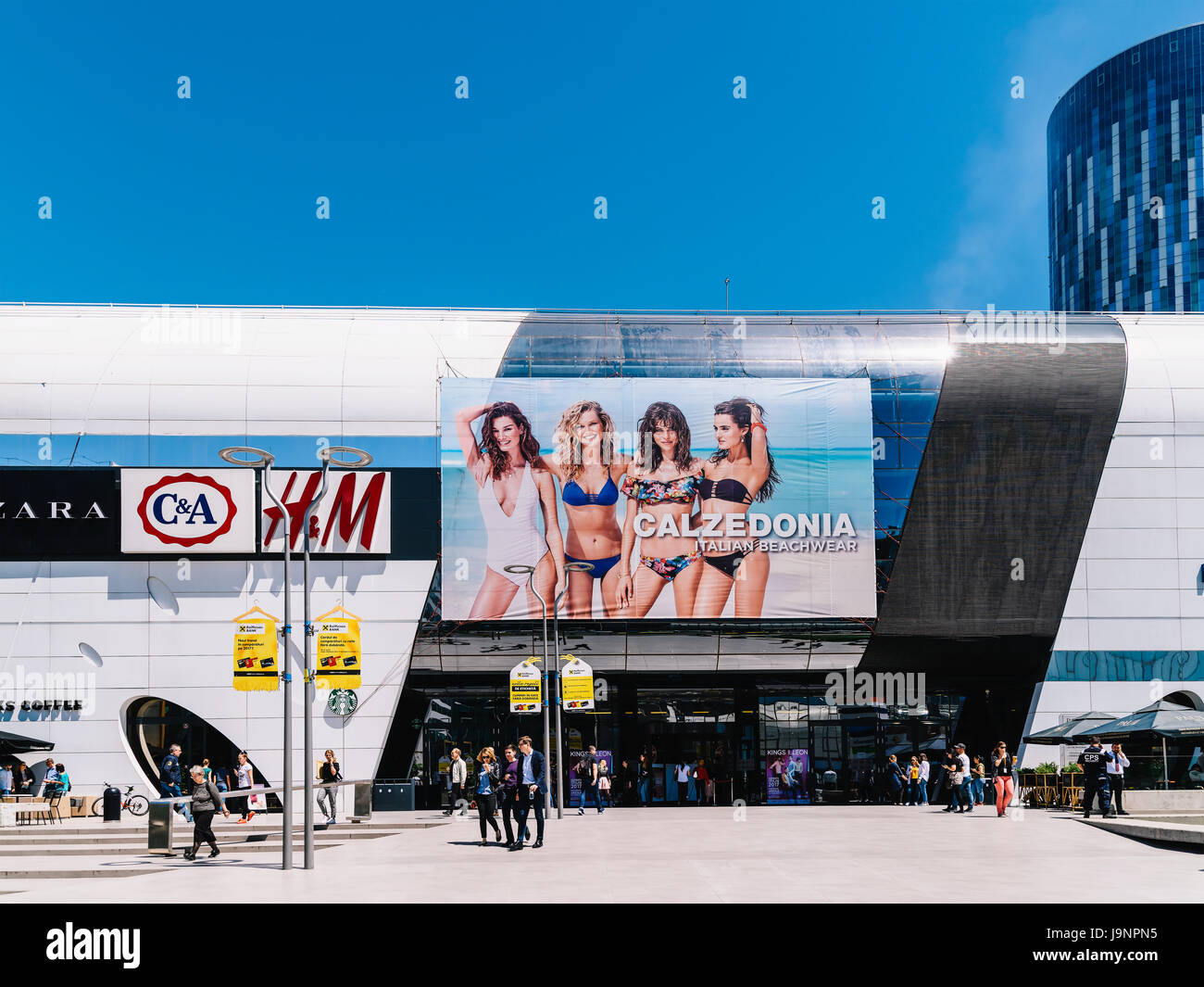 BUCHAREST, ROMANIA - MAY 18, 2017: Modern Office Building And Shopping ...