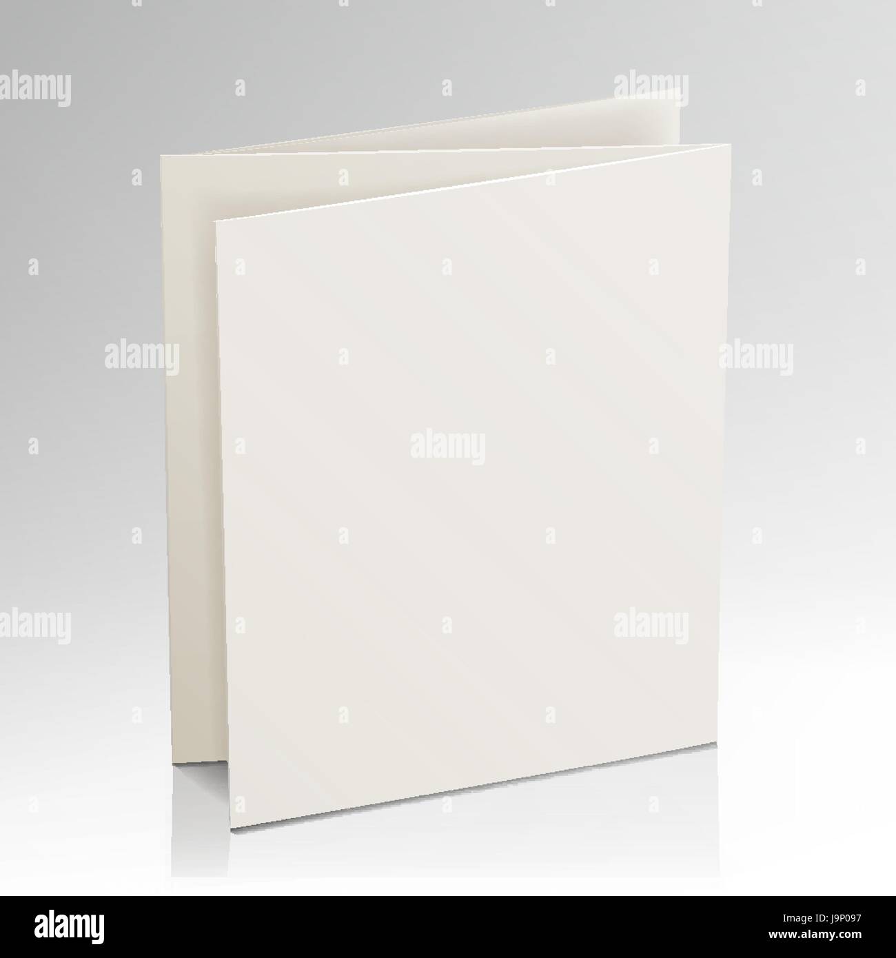 Blank Folder White Brochure. Vector 3D Mockup. Realistic Paper Brochure ...