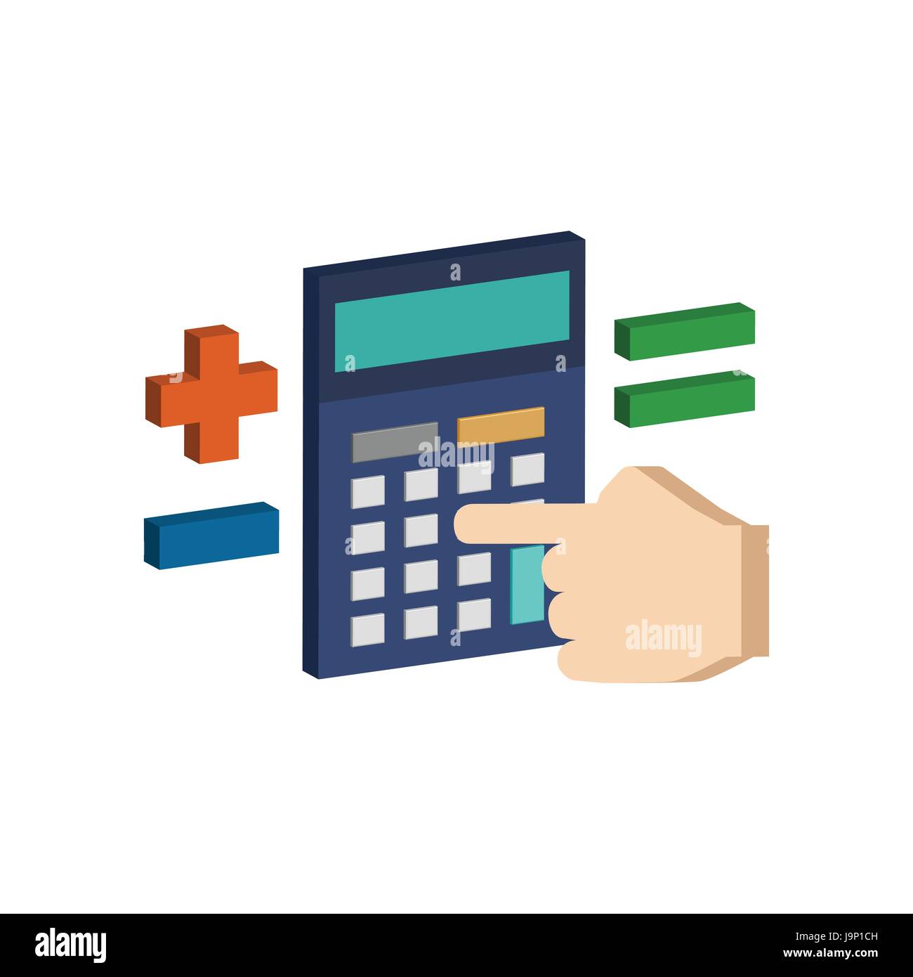 Calculate on Calculator symbol. Flat Isometric Icon or Logo. 3D Style ...
